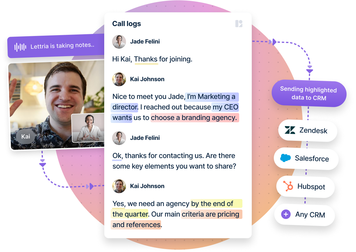 Automatically fill out your CRM during calls - Lettria